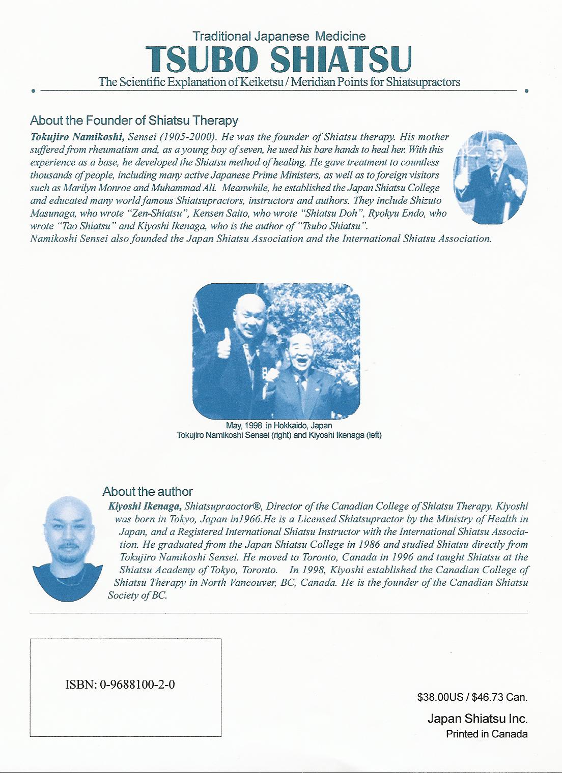 Shiatsu book - Tsubo Shiatsu (Contents)